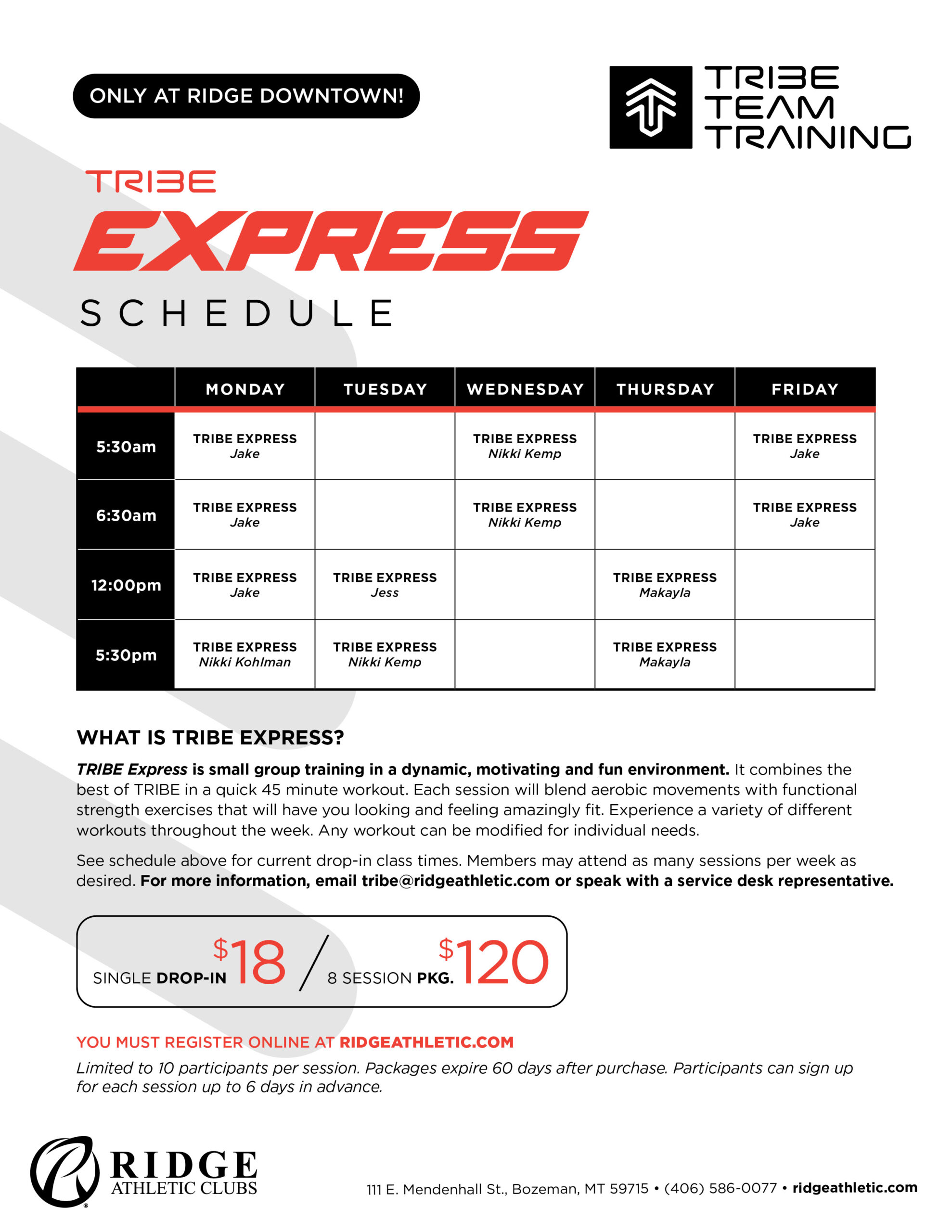 Tribe Team Schedules - Ridge Athletic Clubs